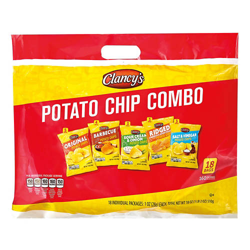 Clancy's Potato Chip Variety Packs, 18 bags
